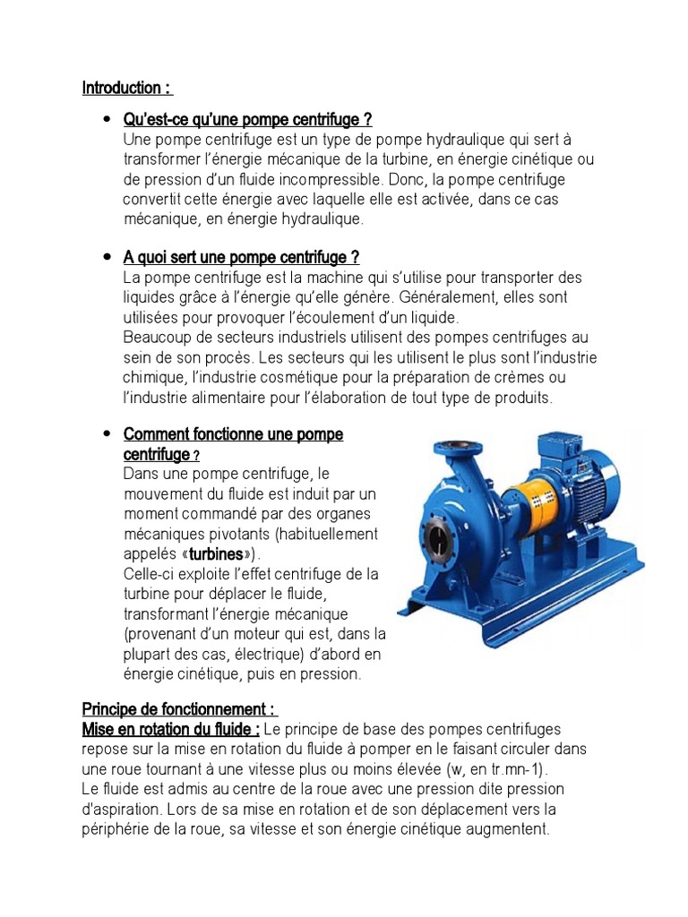 Pompe Centrifuge | PDF | Pompe | Turbine