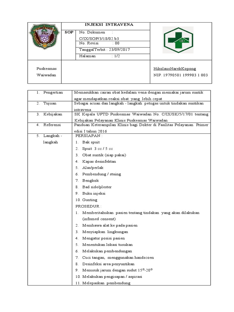 Injeksi Intravena | PDF