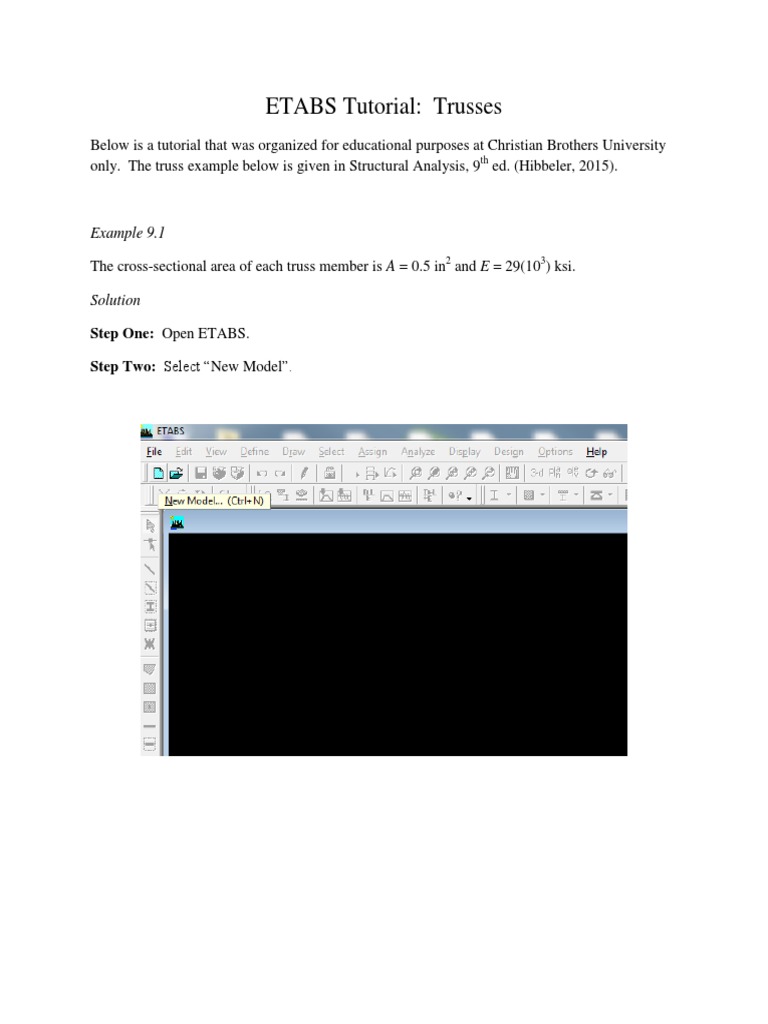 ETABS Tutorial: Trusses: Example 9.1 | PDF | Truss | Building Engineering