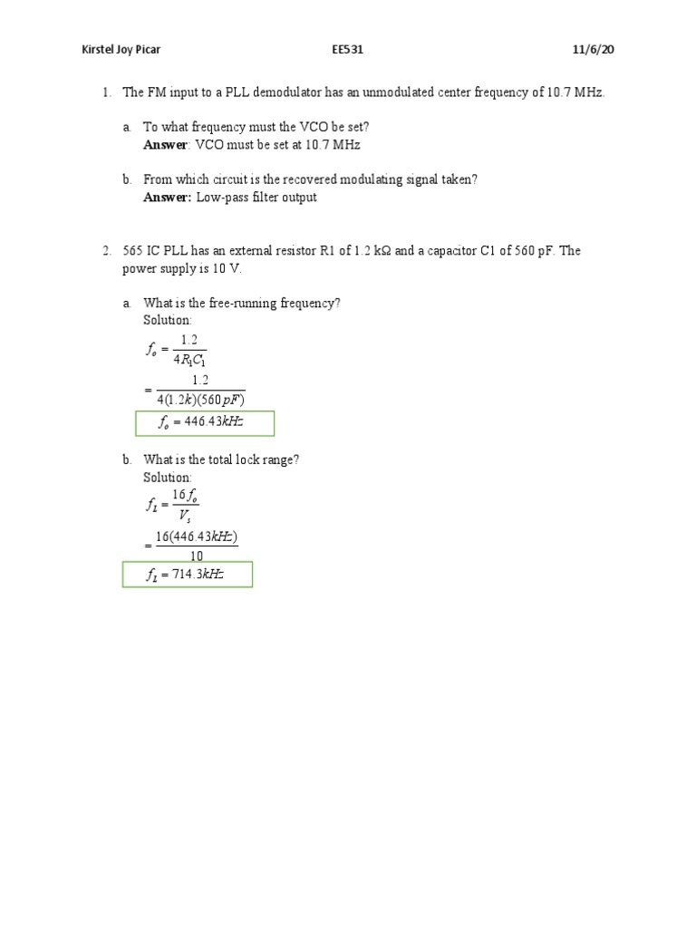 Kirstel Joy Picar EE531 11/6/20 | PDF