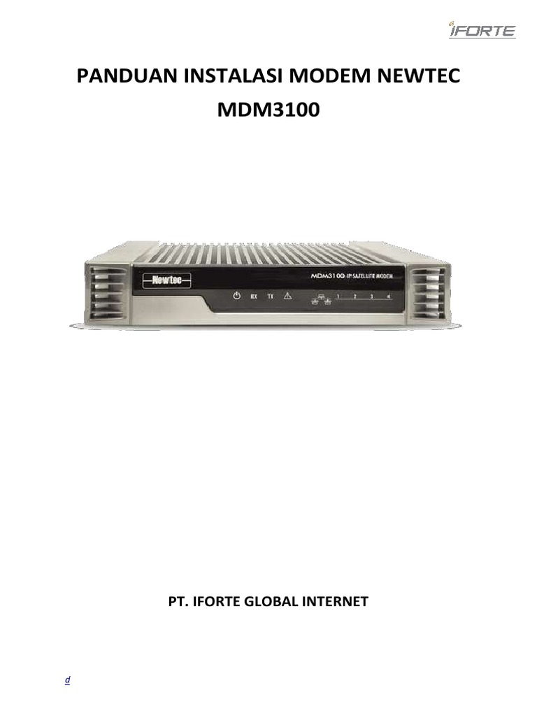 Panduan Instalasi Modem Newtec (SATNET 43) | PDF