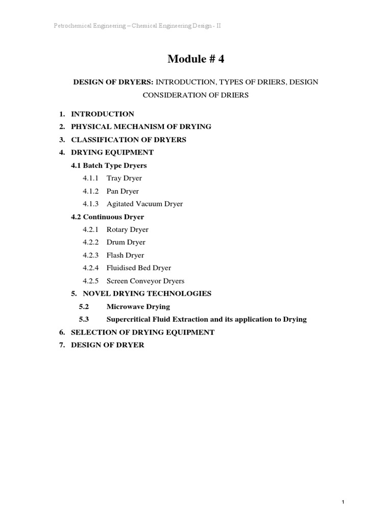 Design of Dryers | PDF | Clothes Dryer | Supercritical Fluid