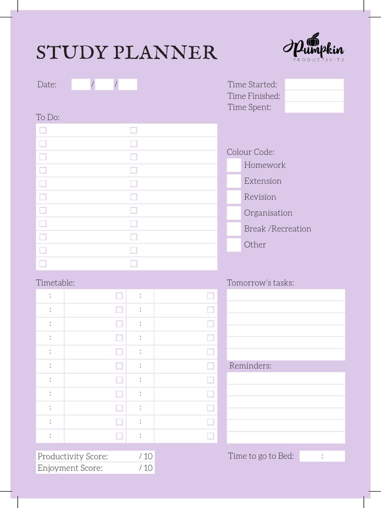 Study Planner Ruby Granger C | PDF