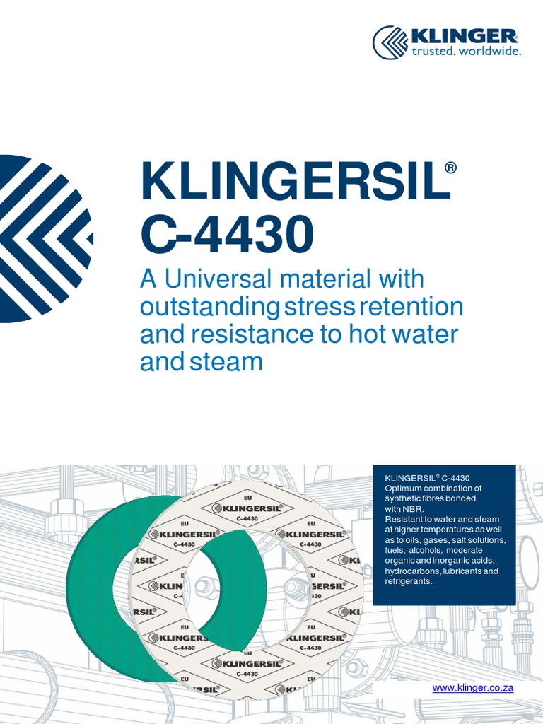 Klingersil C-4430 Gasket Datasheet | PDF | Leak | Screw