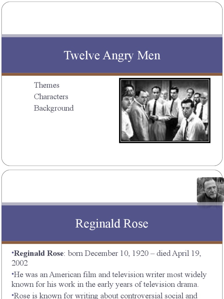 Twelve Angry Men: Themes Characters Background | PDF | Acquittal | Justice