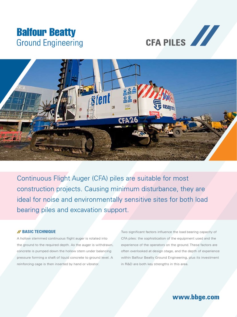 Cfa Piles: Basic Technique | PDF | Deep Foundation | Computing And ...