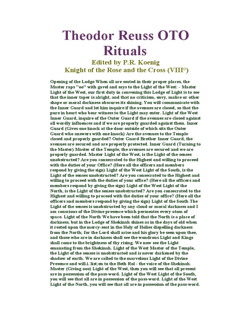 OTO Rituals 8 | PDF | Anointing | God