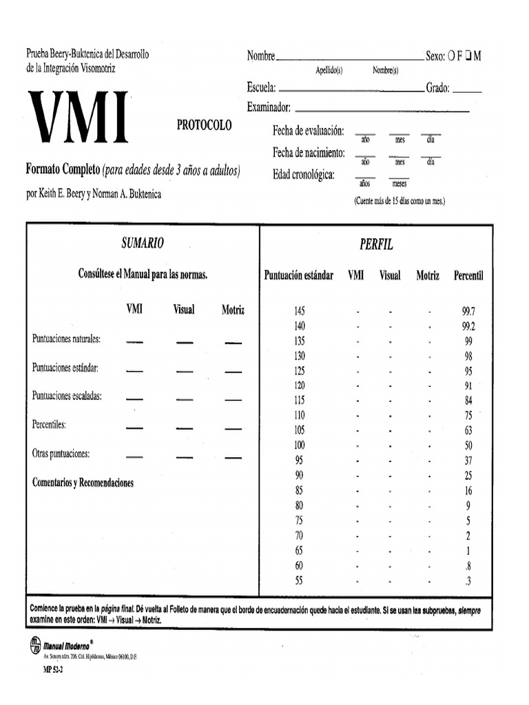 VMI. Protocolo Formato Completo - PDF Versión 1 | PDF