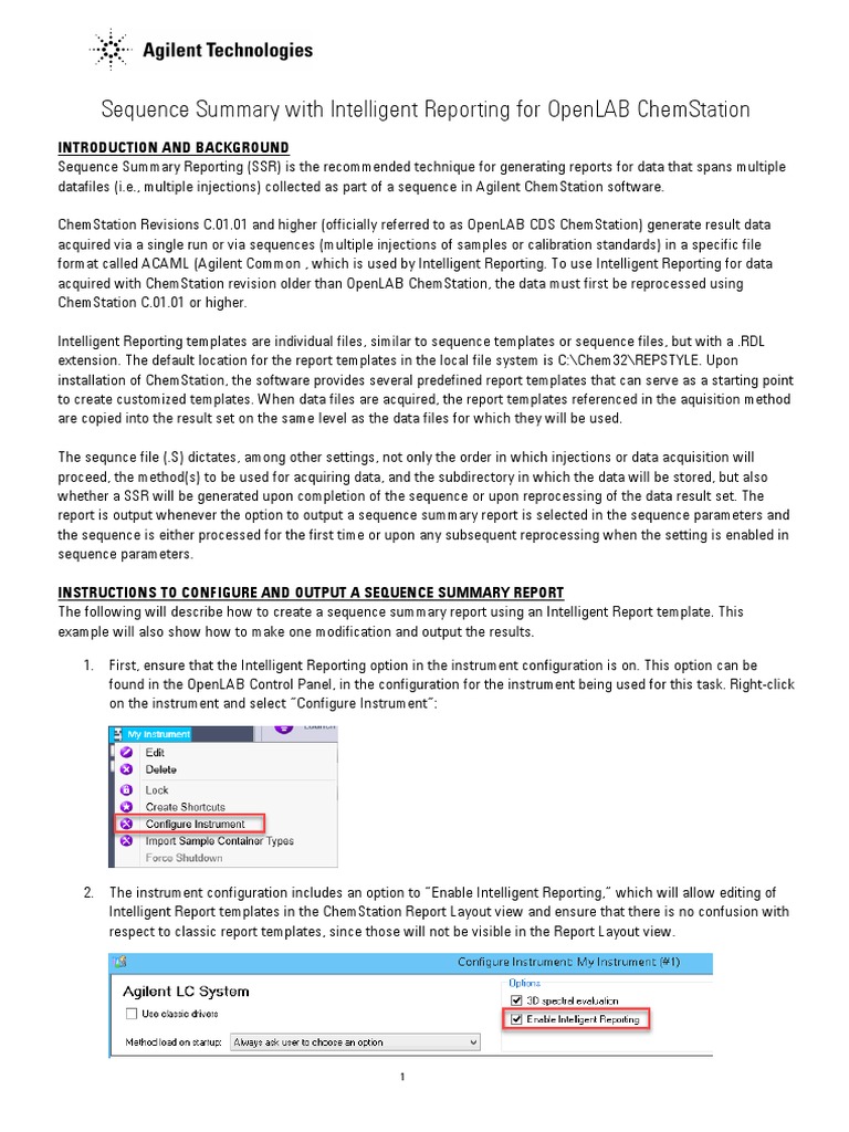 Sequence Summary With Intelligent Reporting For OpenLAB ChemStation | PDF | Computer File ...