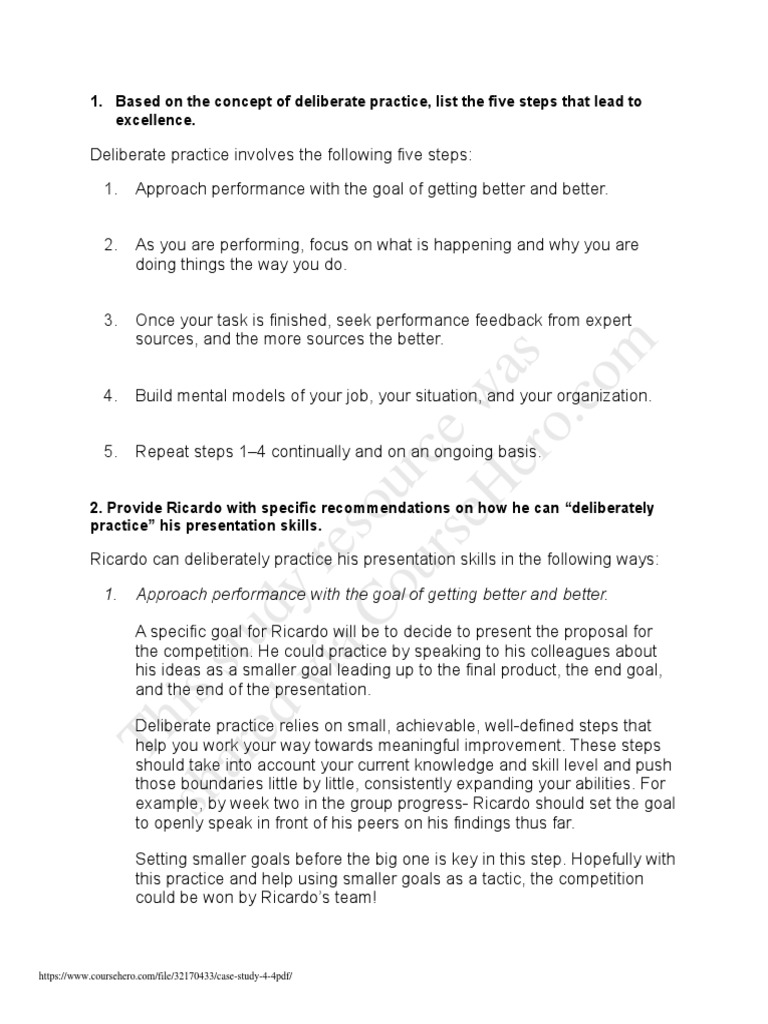 This Study Resource Was: 1. Based On The Concept of Deliberate Practice ...