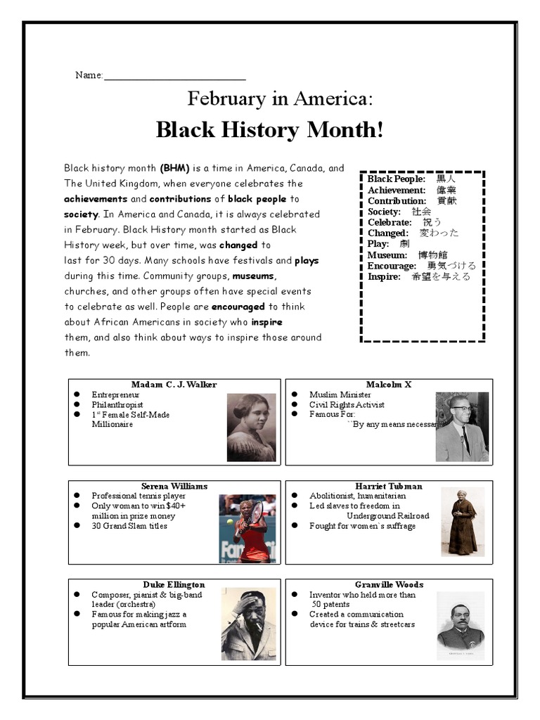 Black History Month!: February in America | PDF | African American ...
