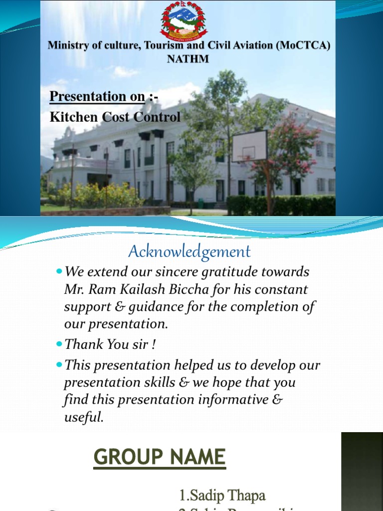 Presentation On:-: Kitchen Cost Control | PDF | Foods | Inventory