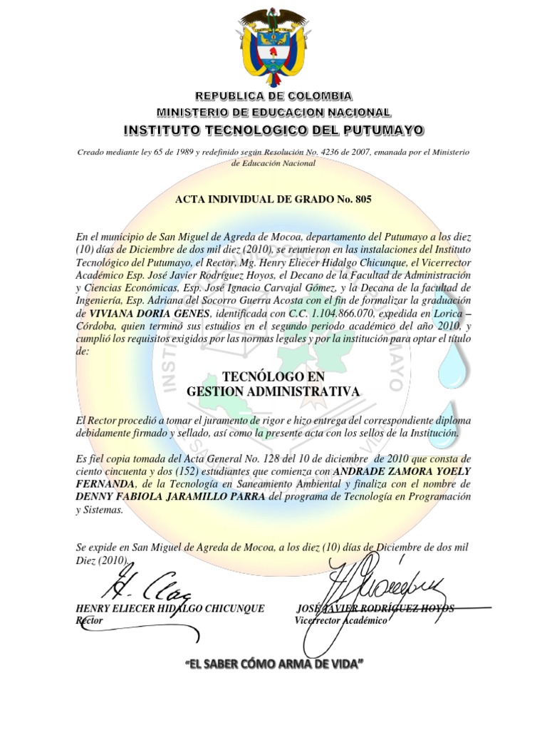 ACTA ITP Viviana | PDF