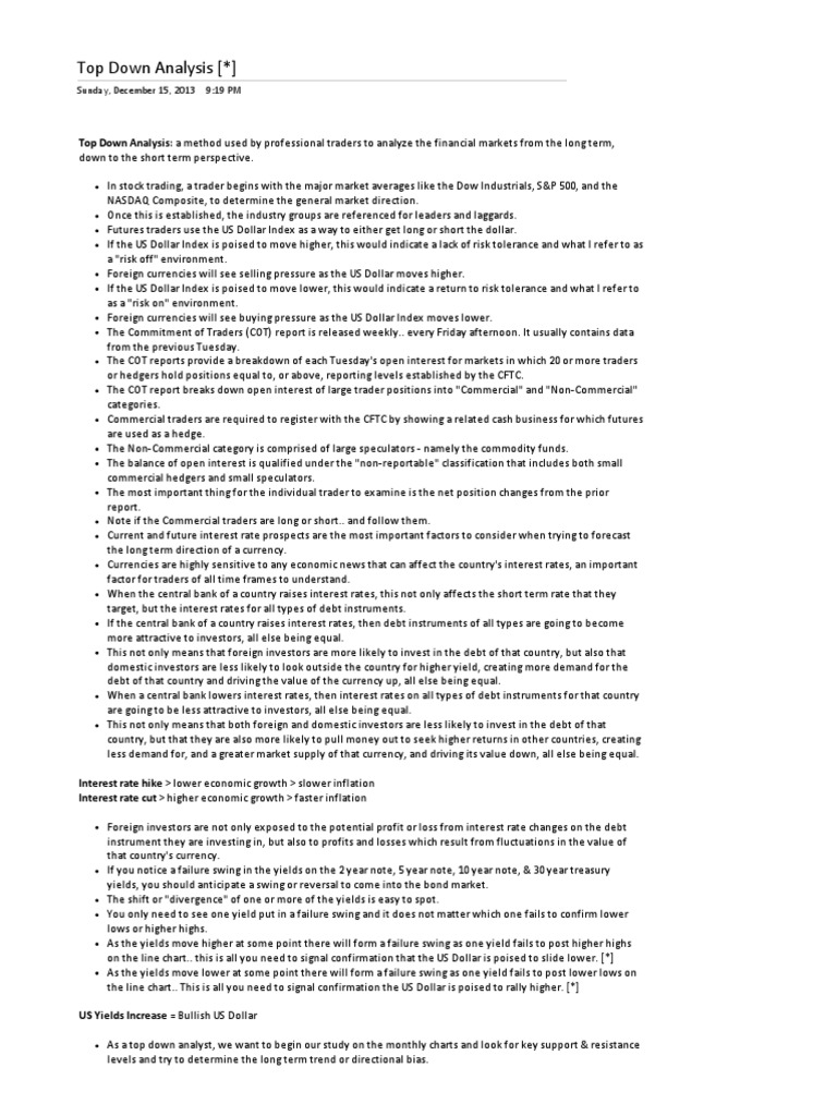 Ict Top Down Analysis Pdf Interest Rates Interest 4214