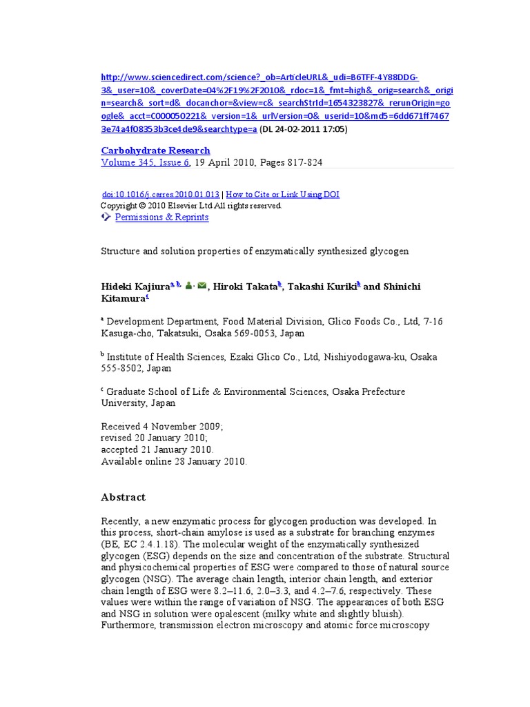 TEM Glycogen | PDF | Enzyme | Glycogen