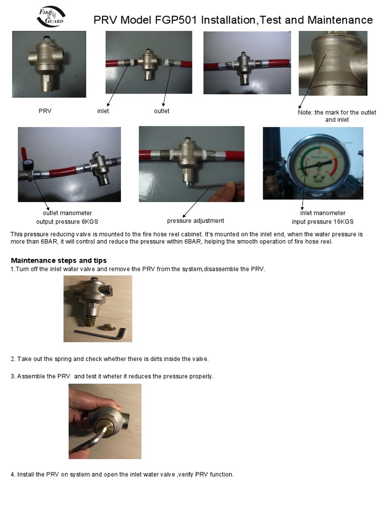 PRV Maintenance and Manual Installation Manual | PDF