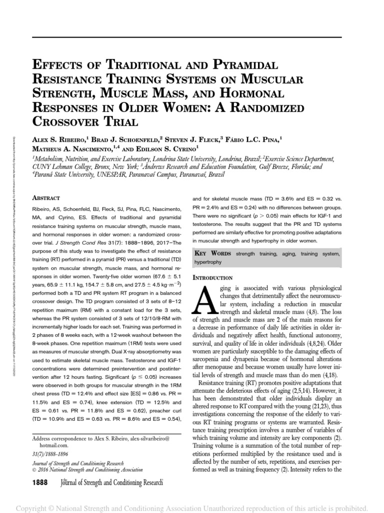 Effects of Traditional and Pyramidal Resistance Training Systems On ...