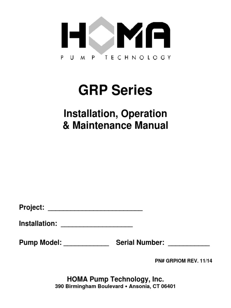 HOMA GRP Series Pump Manual | PDF | Electrical Wiring | Pump