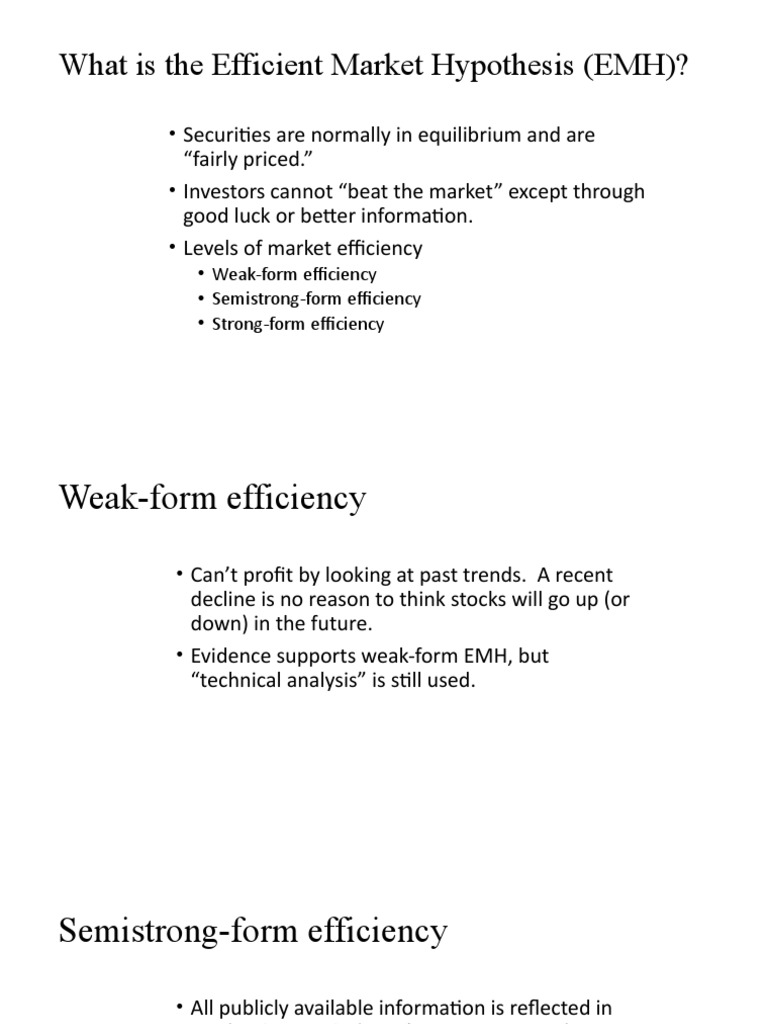 Efficient Market Hypothesis | PDF