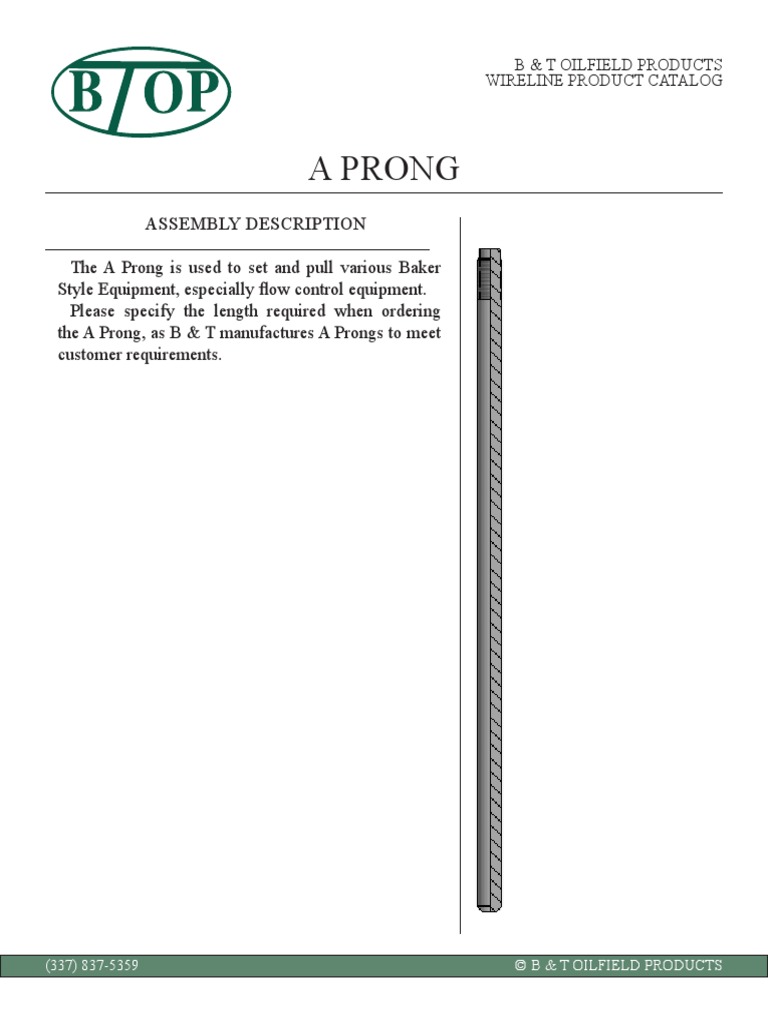 A Prong: B & T Oilfield Products Wireline Product Catalog | PDF
