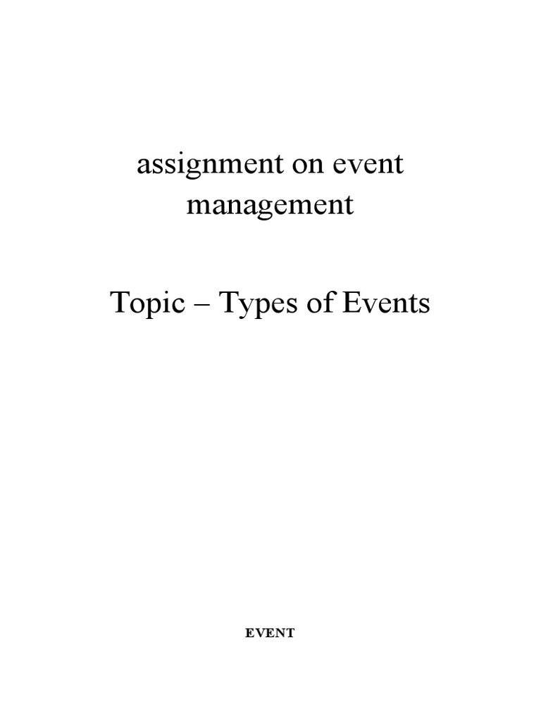 Types of Events in Event Management | PDF | Mass Media | Target Audience