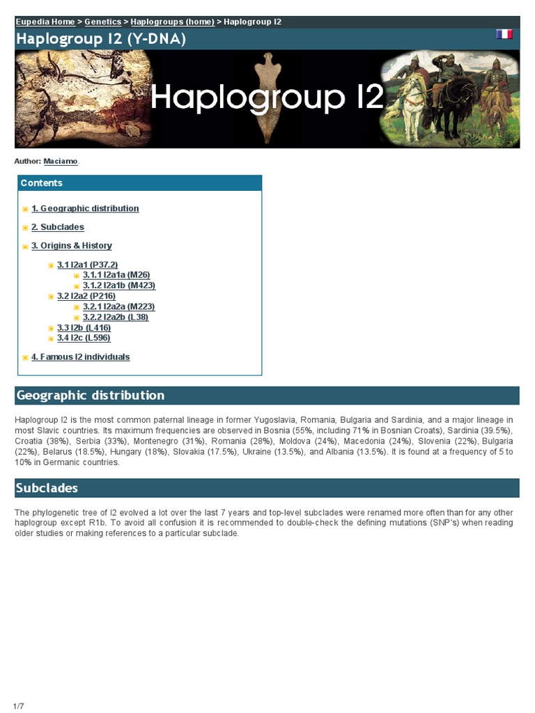 Characteristics and Origins of Haplogroup I2 | PDF | Slavs | Celts