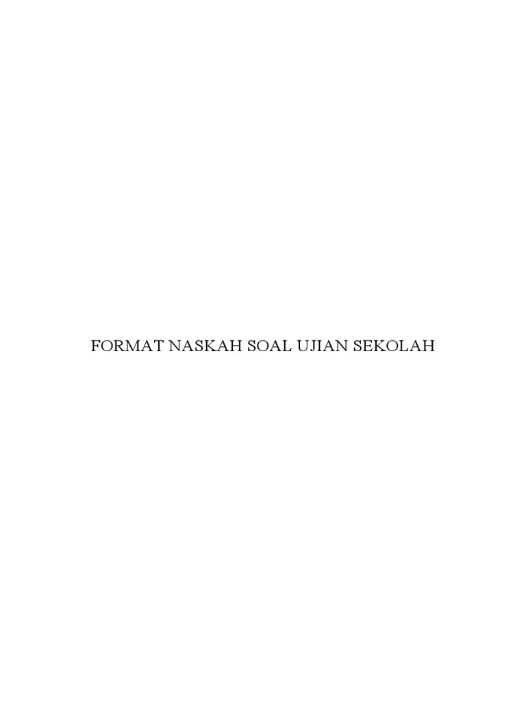 Format Kunci Jawaban Soal Ujian Sekolah | PDF