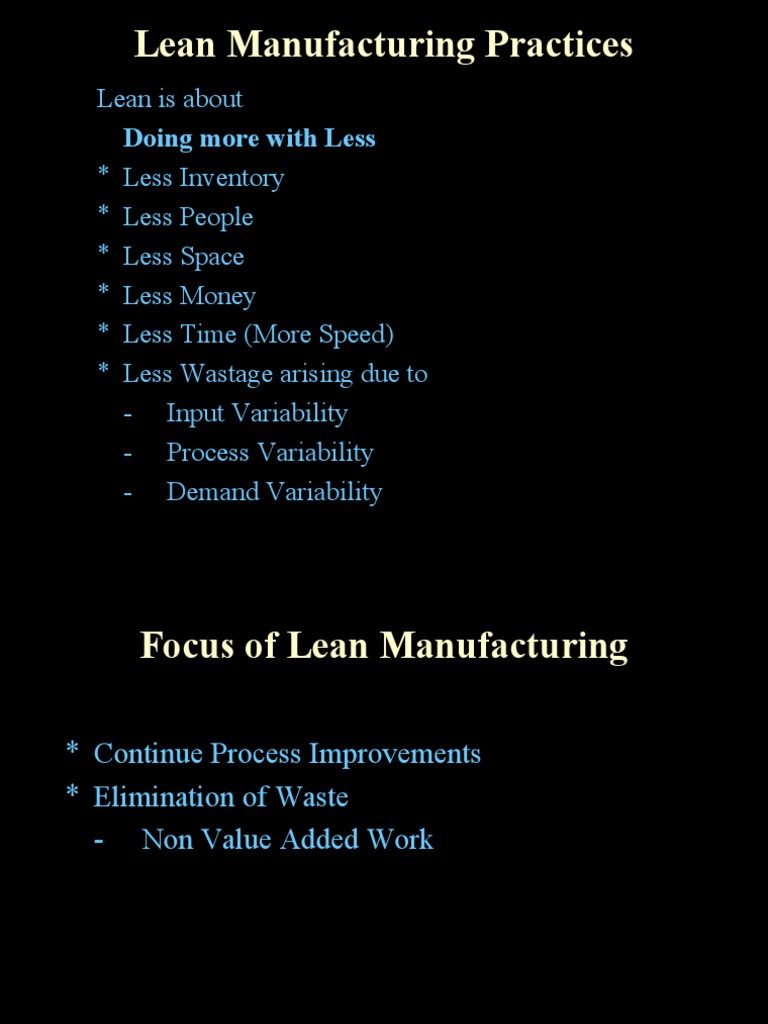 Lean Manufacturing Best Practices Guide | PDF | Business | Technology ...