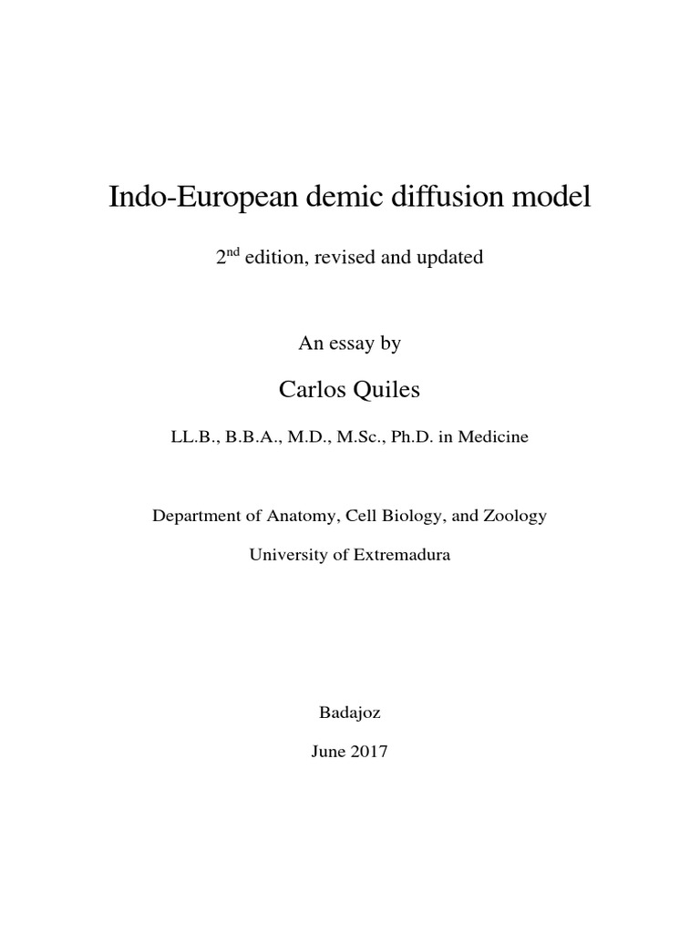 Indo-European Demic Diffusion Model | PDF | Science | Biology