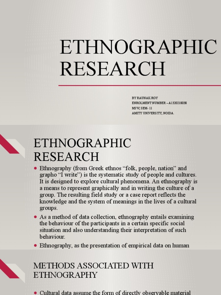 Ethnographic Research | PDF | Ethnography | Cognition