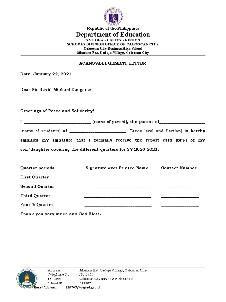 Department of Education: Republic of The Philippines | PDF | Business ...