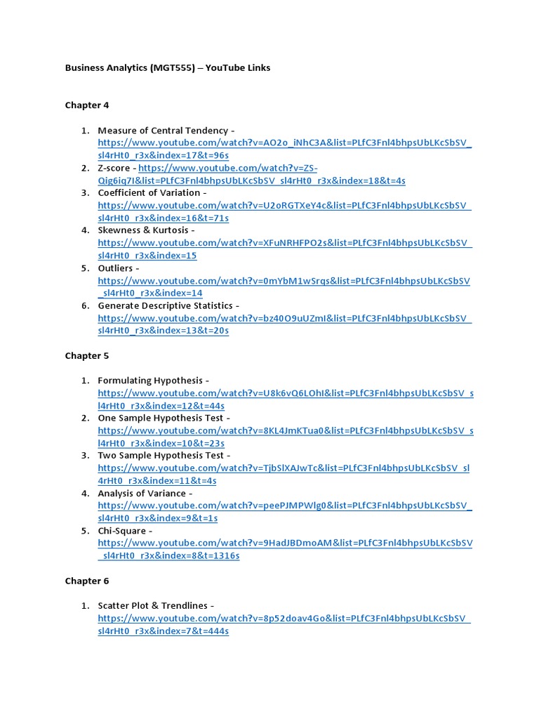 Business Analytics (MGT555) | PDF | Errors And Residuals | Statistical Inference