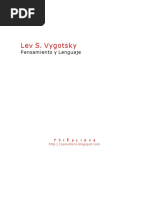Vigotsky 1995 Pensamiento y Lenguaje | PDF | Psique (psicología) | Palabra