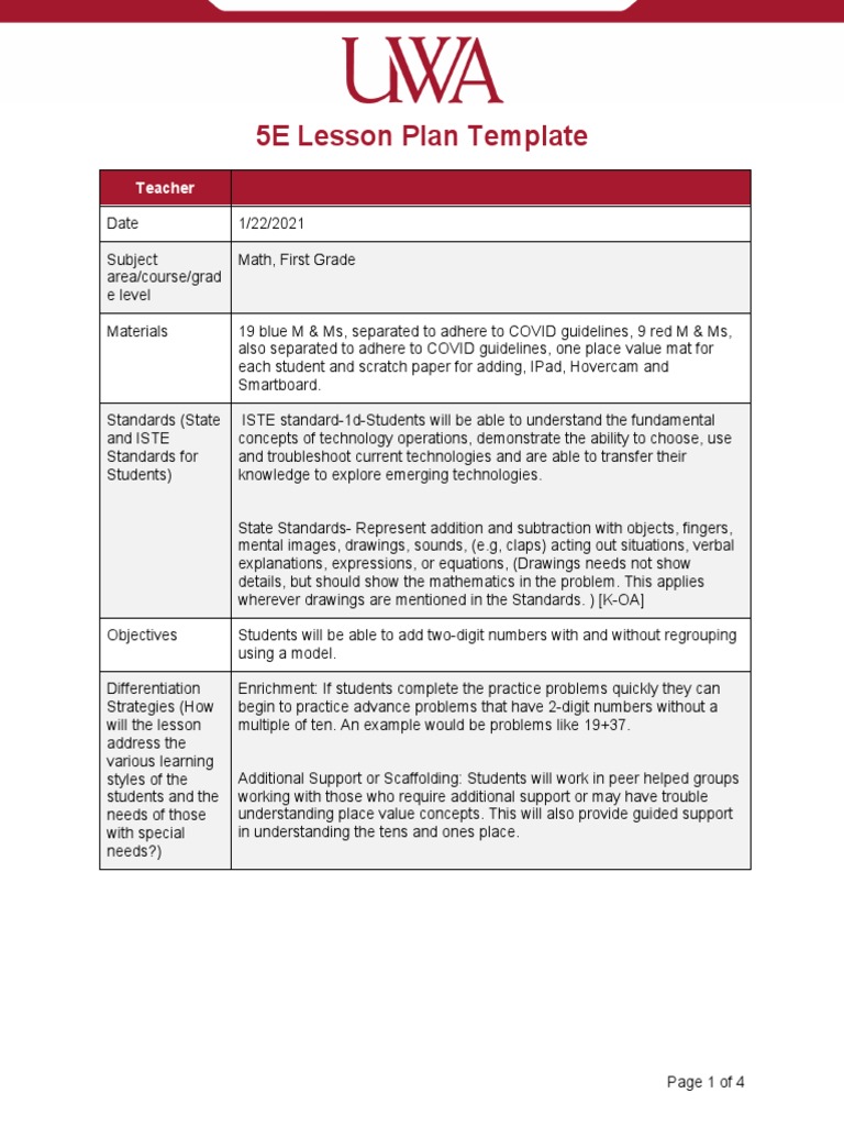 M M 5e Technology Lesson Plan | PDF | Lesson Plan | Neuropsychological ...