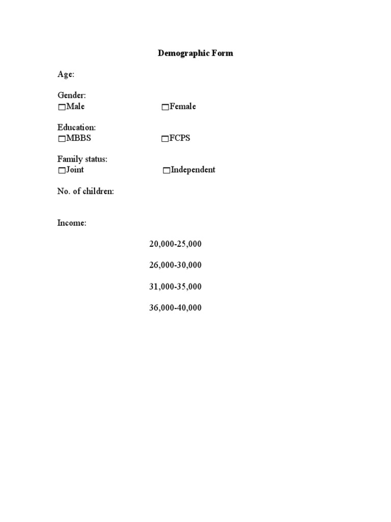 Demographic Information Form | PDF