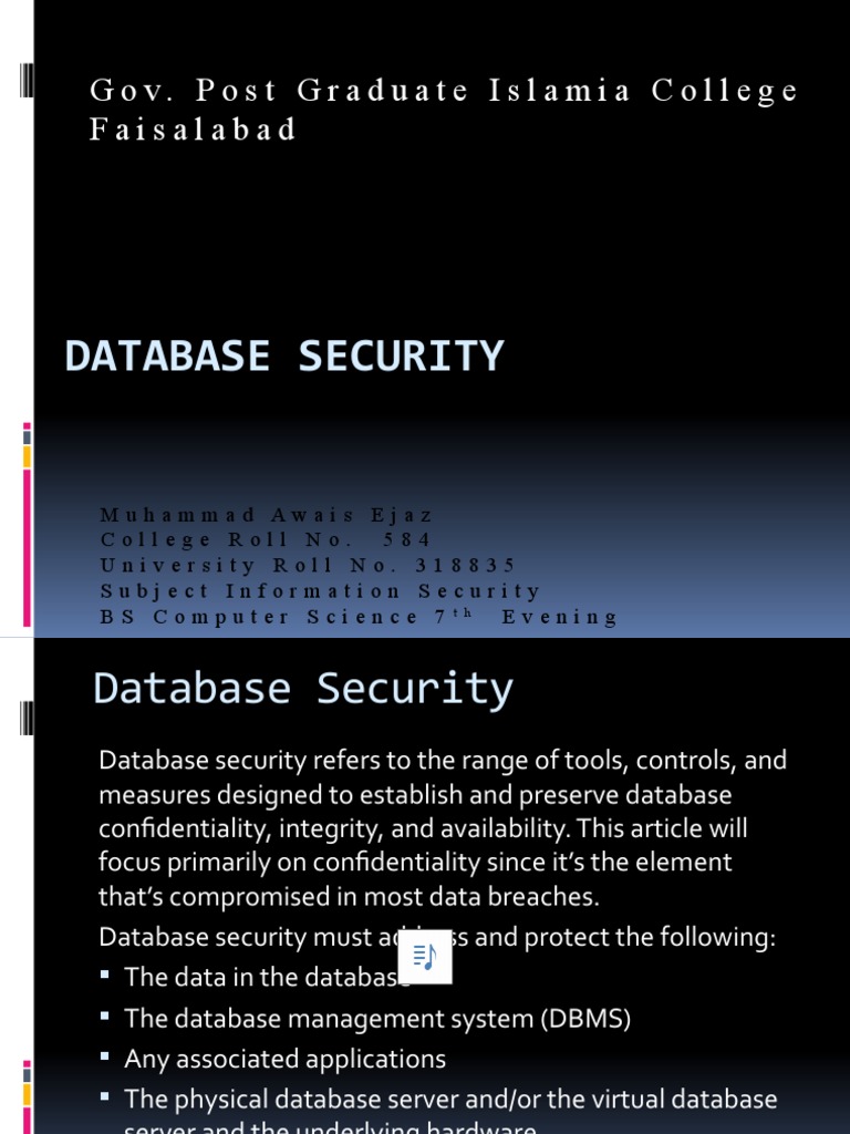 Database Security Threats, Vulnerabilities, and Best Practices | PDF ...
