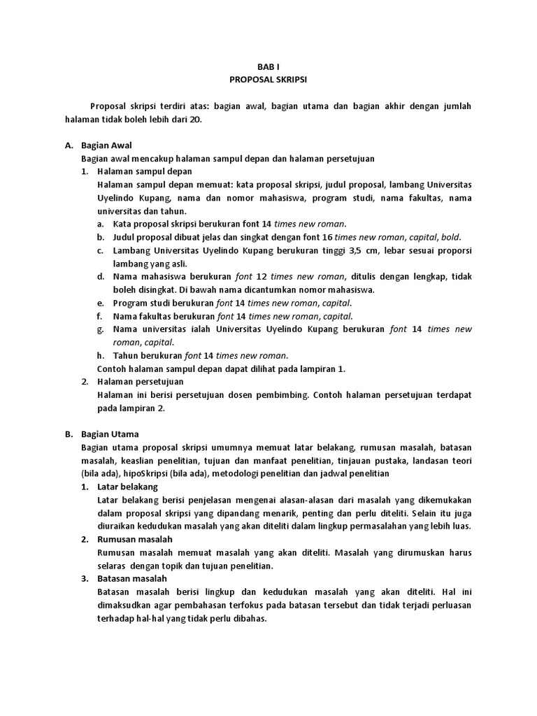 Panduan Penulisan Proposal Skripsi | PDF