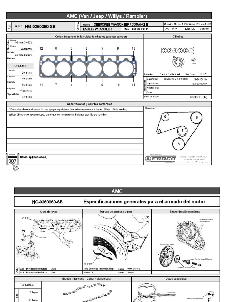 Amc 242 HRH 4.0L 6L 12V | PDF | Máquinas | Conversión de energía