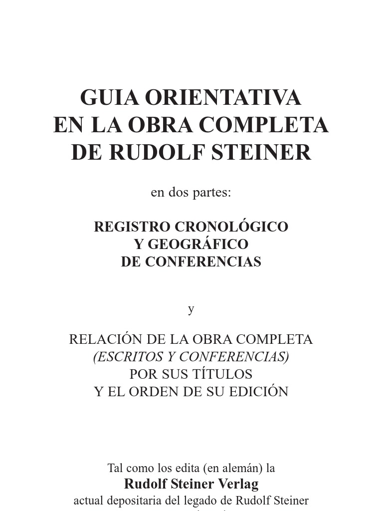 Catalogo de Rudolf Steiner | PDF | Rudolf Steiner | Sicología
