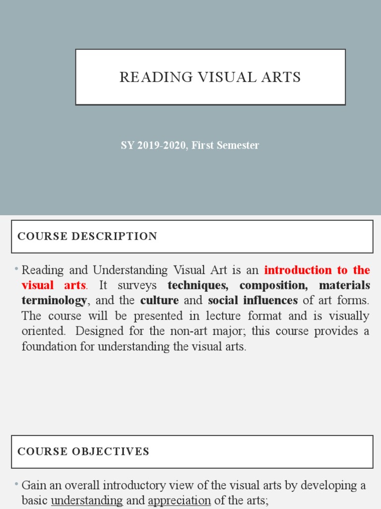 Reading Visual Arts: SY 2019-2020, First Semester | PDF | Paintings ...