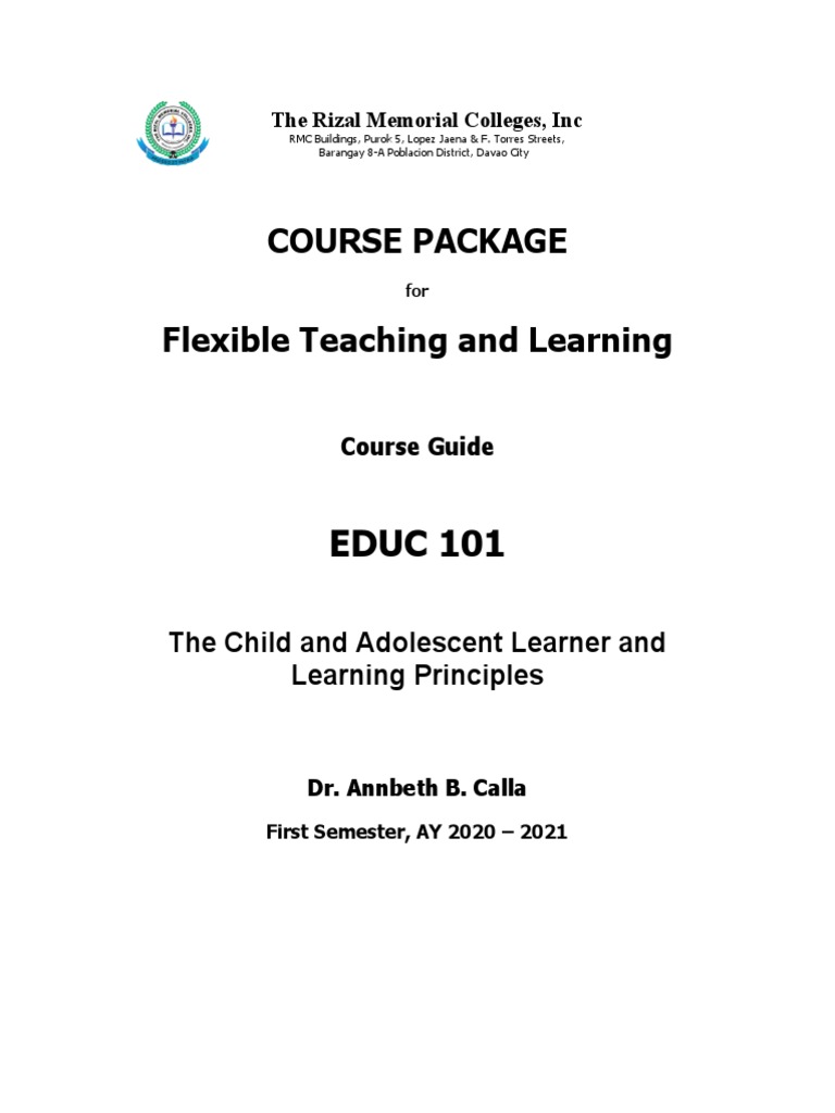 Course Package Flexible Teaching and Learning: EDUC 101 | PDF ...