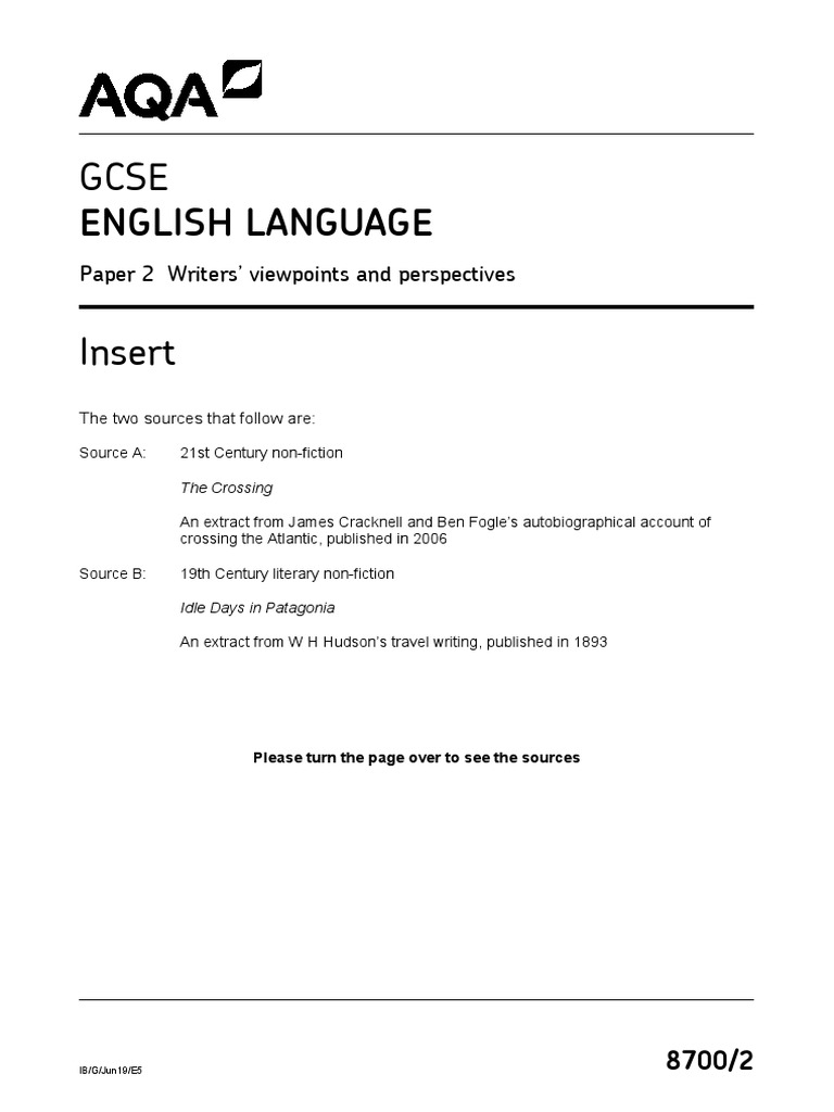 English Language: Paper 2 Writers' Viewpoints and Perspectives | PDF ...