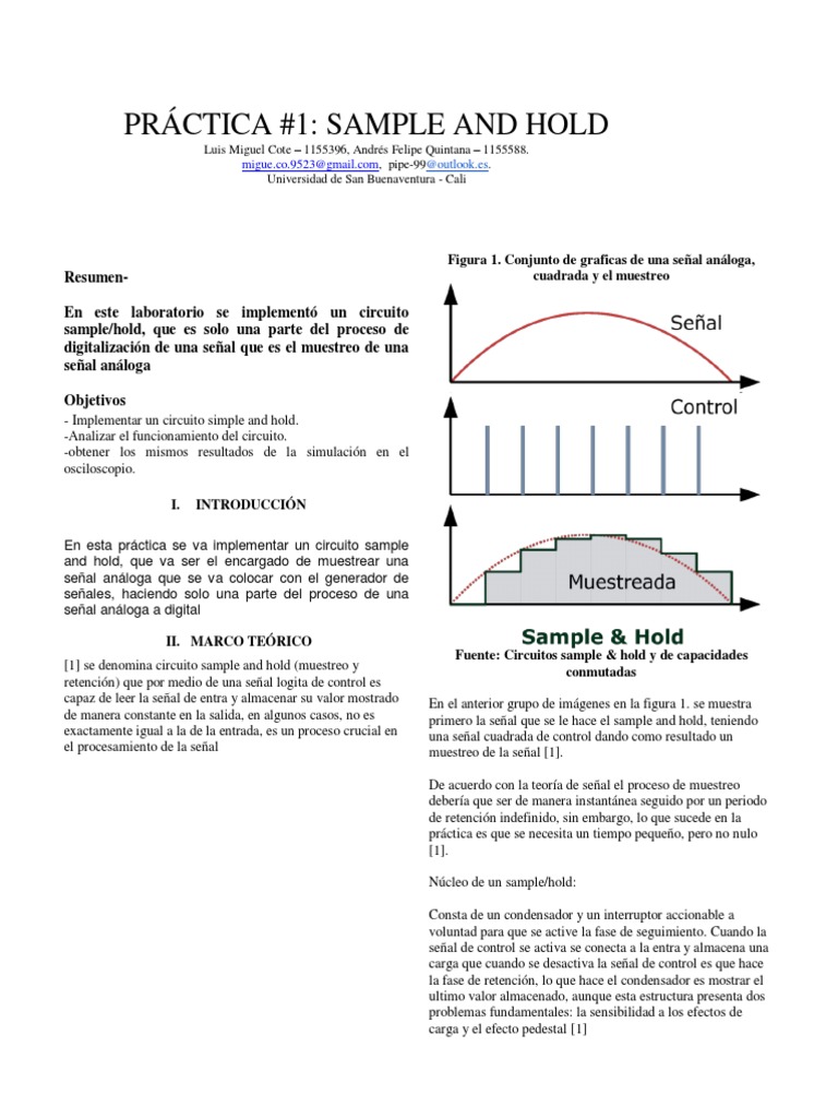 Laboratorio 1. Circuito Sample - Hold | PDF | Transistor de unión ...