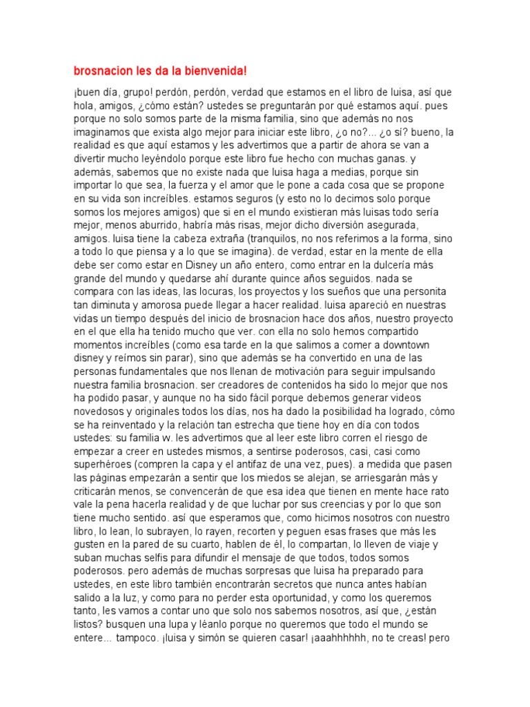 Brosnacion Les Da La Bienvenida | PDF | Verdad | Amor
