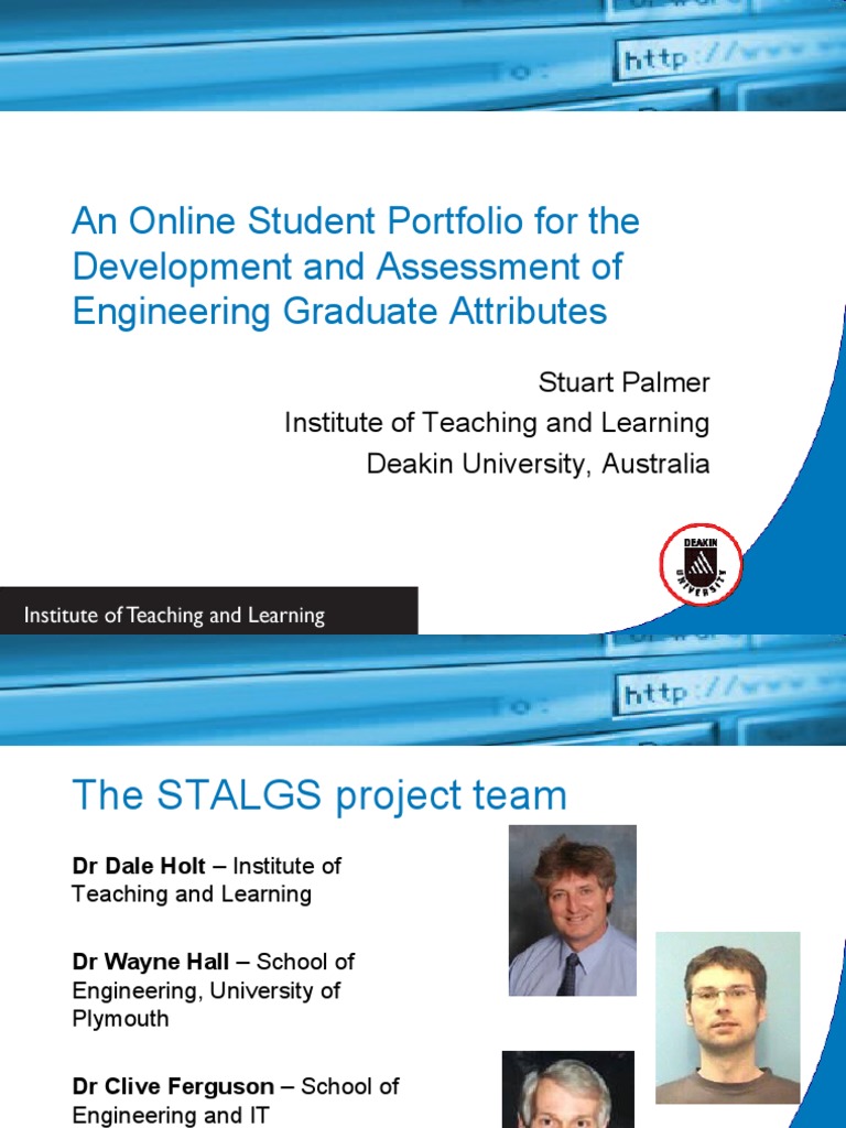 An Online Student Portfolio For The Development and Assessment of ...