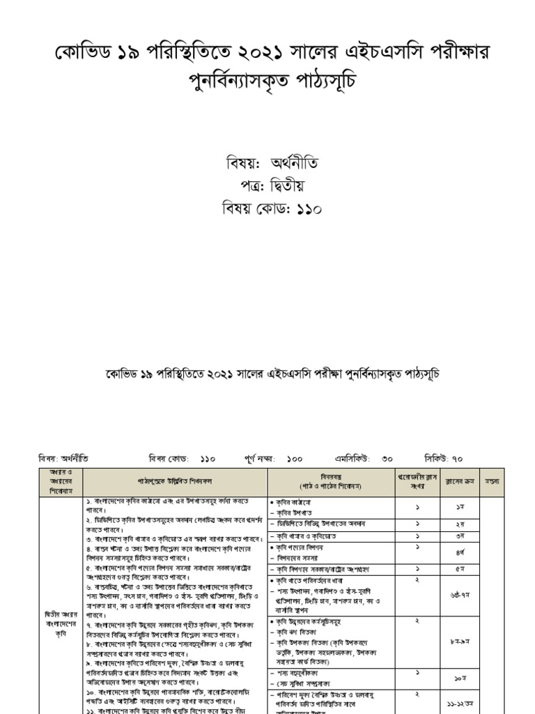 HSC - Economics 2nd Paper | PDF