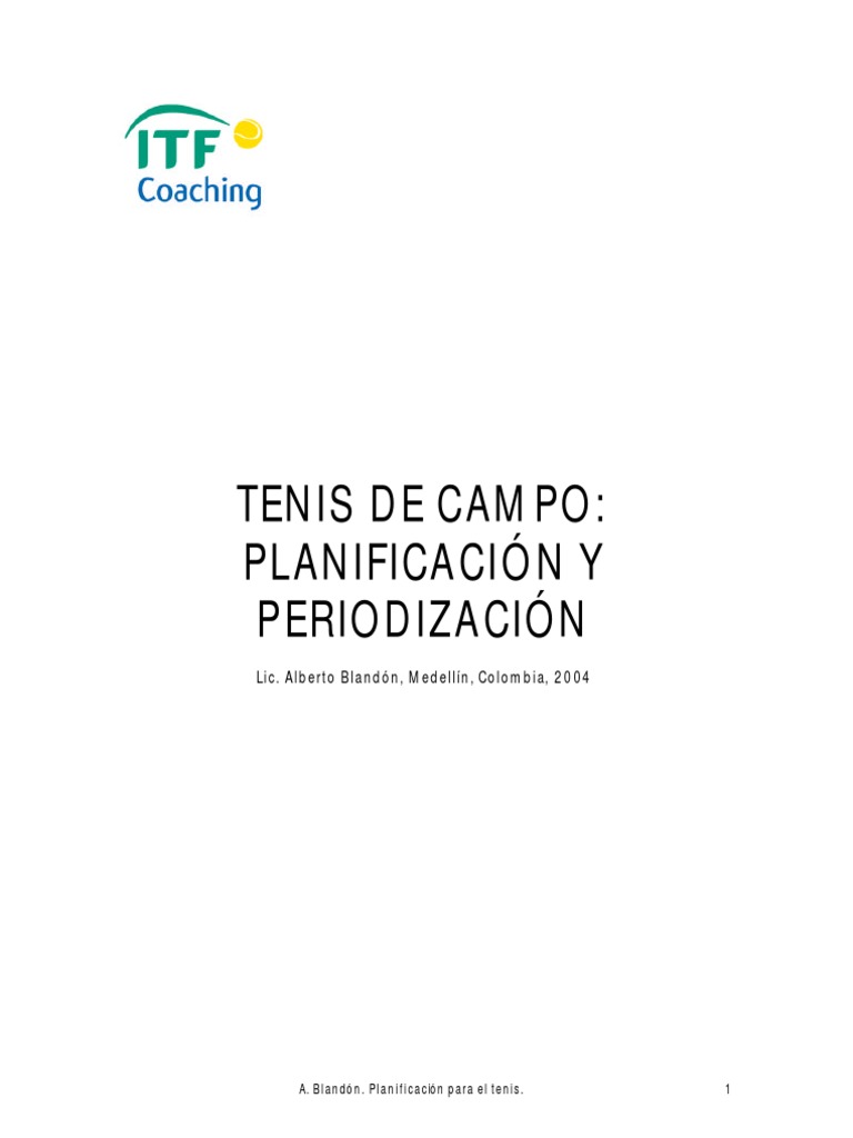 Periodizacion en Tenis | PDF | Planificación | Deportes