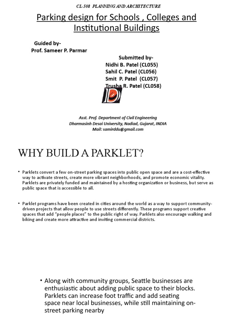 Parking Design For Schools, Colleges and Institutional Buildings | PDF ...