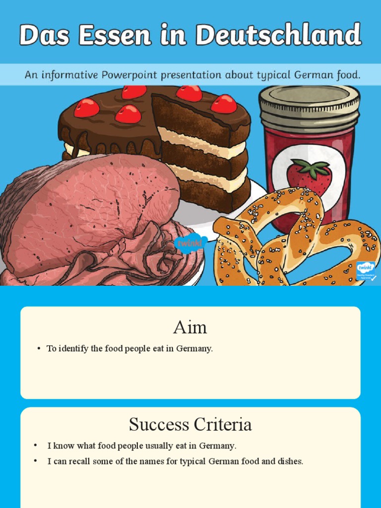 t2 L 501 Typical German Food Powerpoint German Deutsch Ver 1 | Download ...