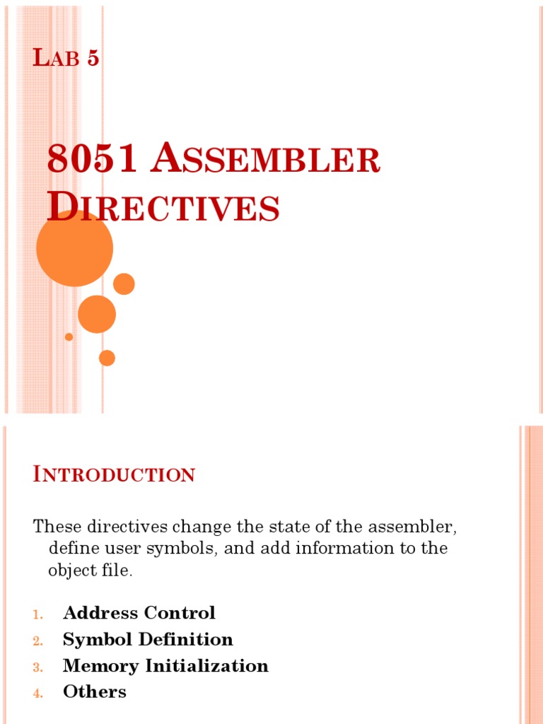 LAB 5 8051 Assembler Directives | PDF | Assembly Language | Bit
